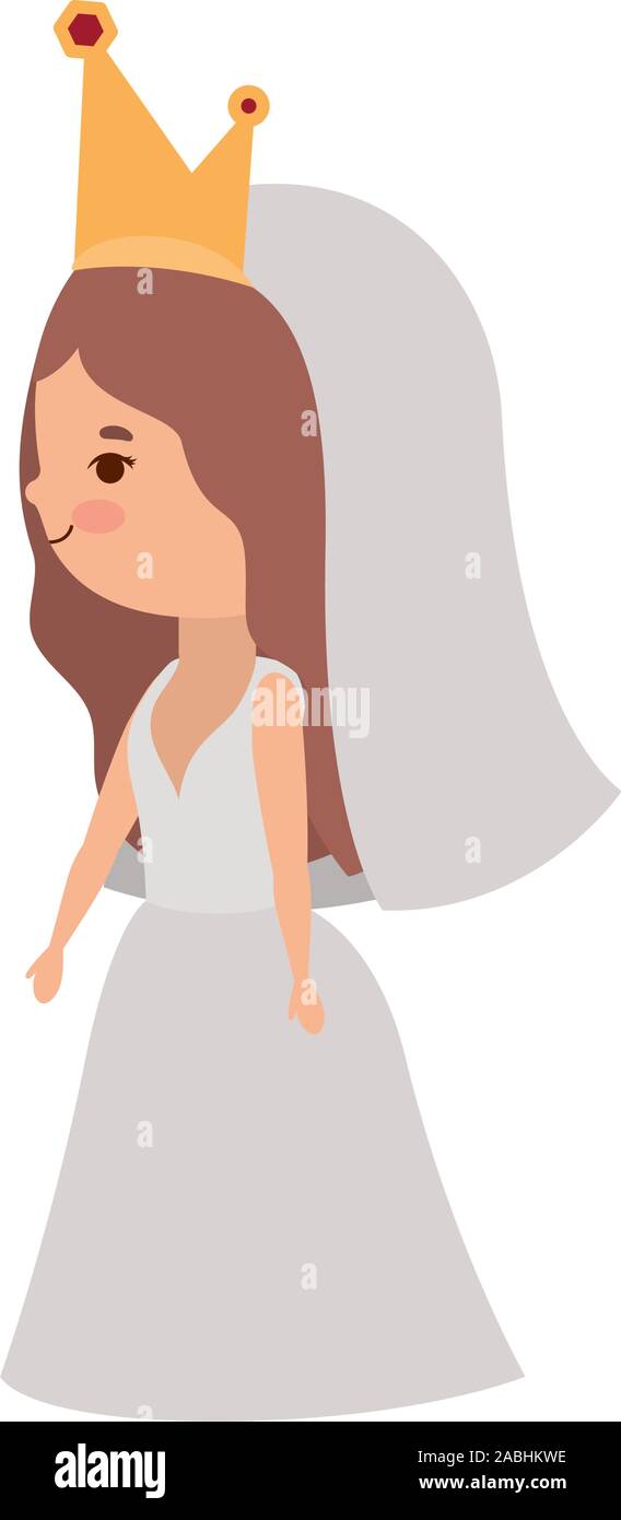 Bride cartoon with wedding dress vector design Stock Vector Image & Art ...