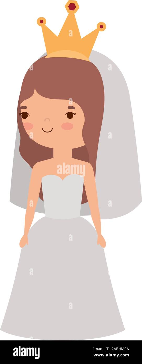 Bride cartoon with wedding dress vector design Stock Vector Image & Art ...