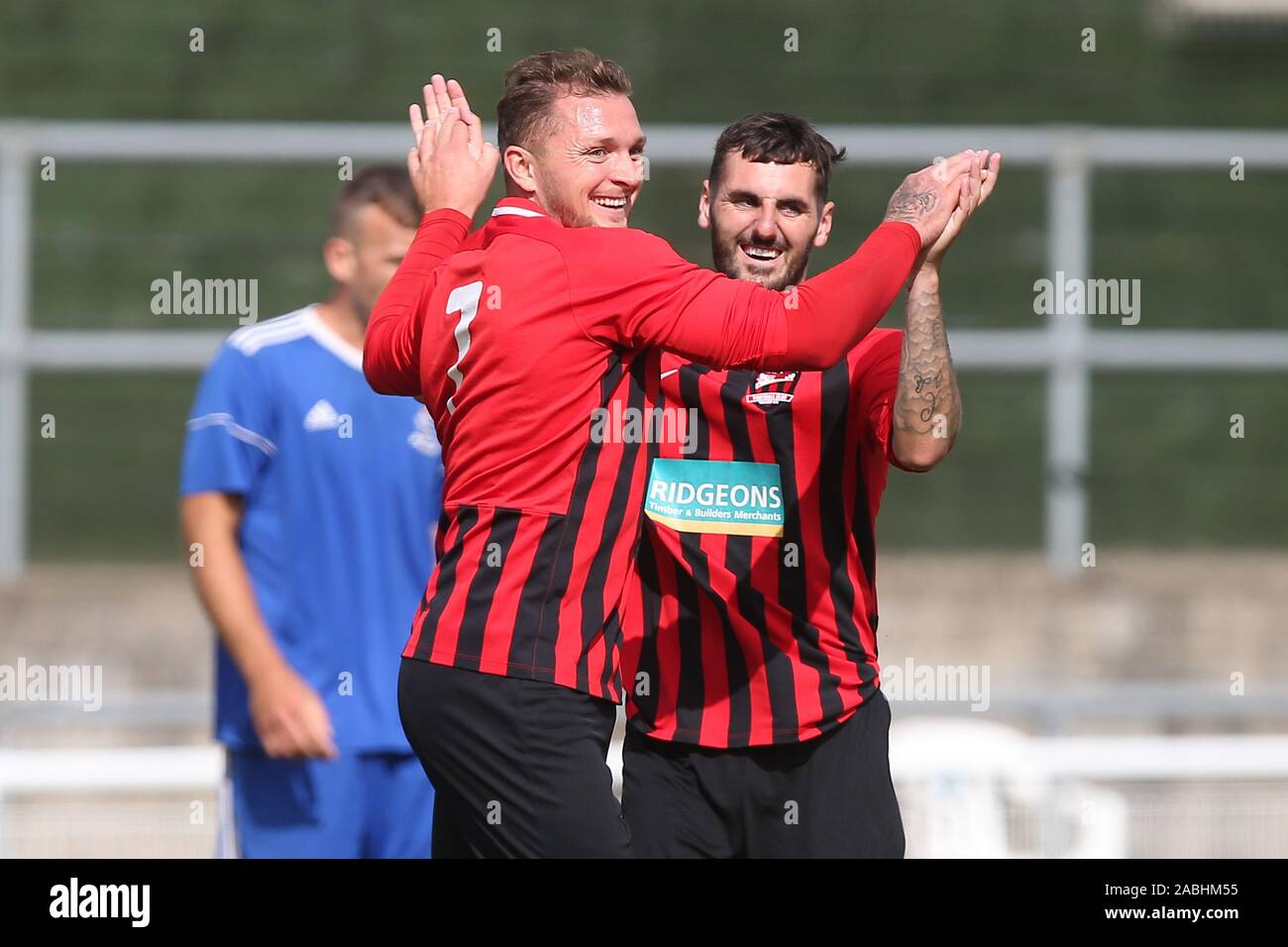 Gavin Cockman of Saffron Walden scores the first goal for his team and ...