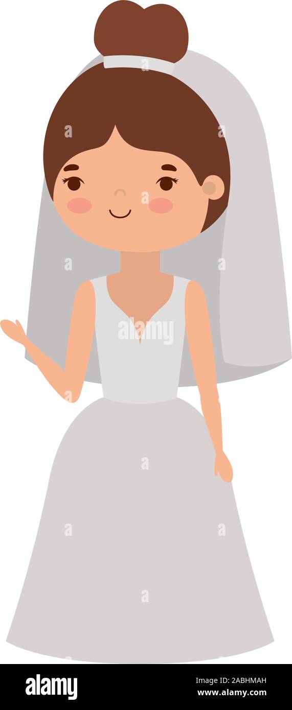 Bride cartoon with wedding dress vector design Stock Vector Image & Art ...