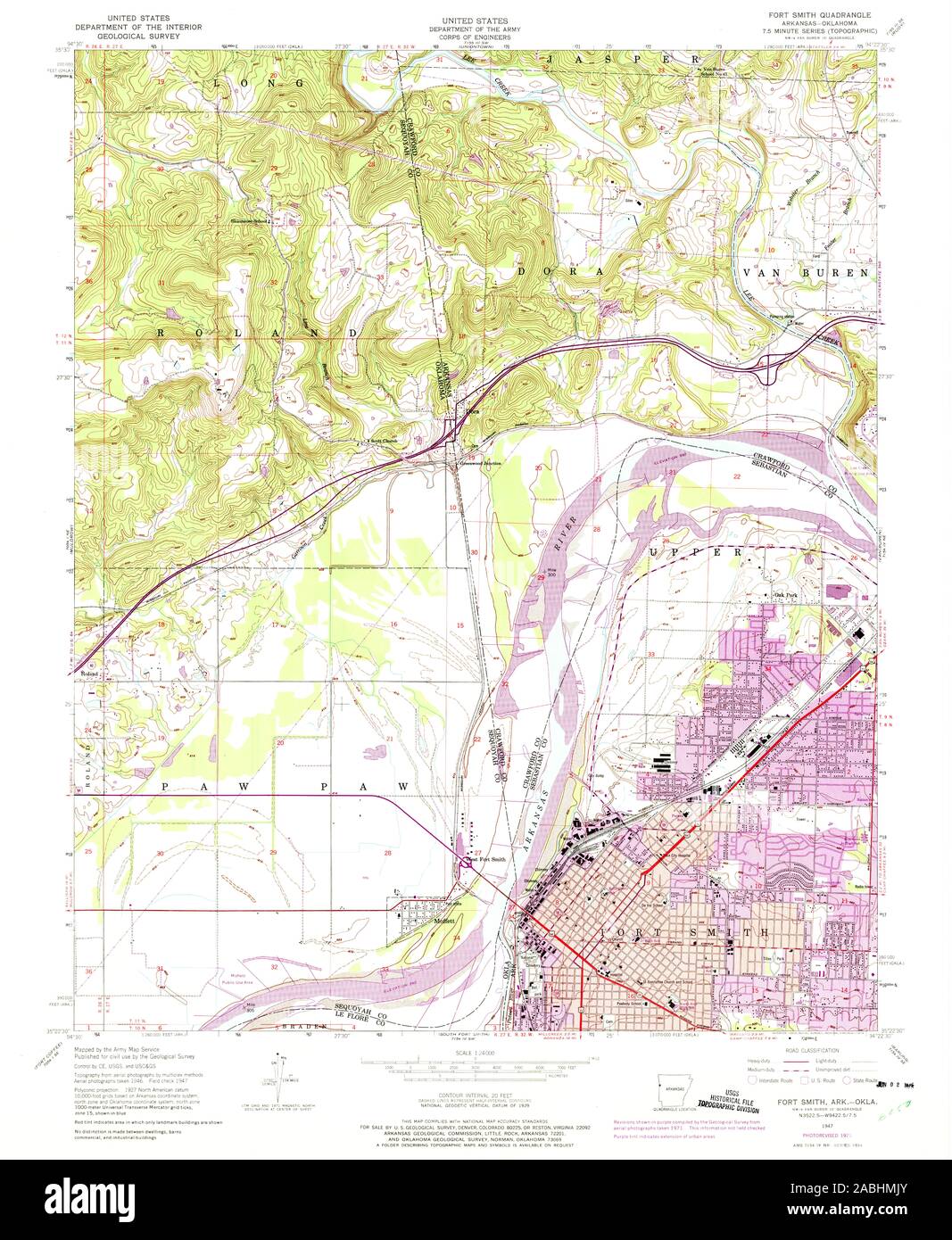 Map of fort smith Cut Out Stock Images & Pictures - Alamy