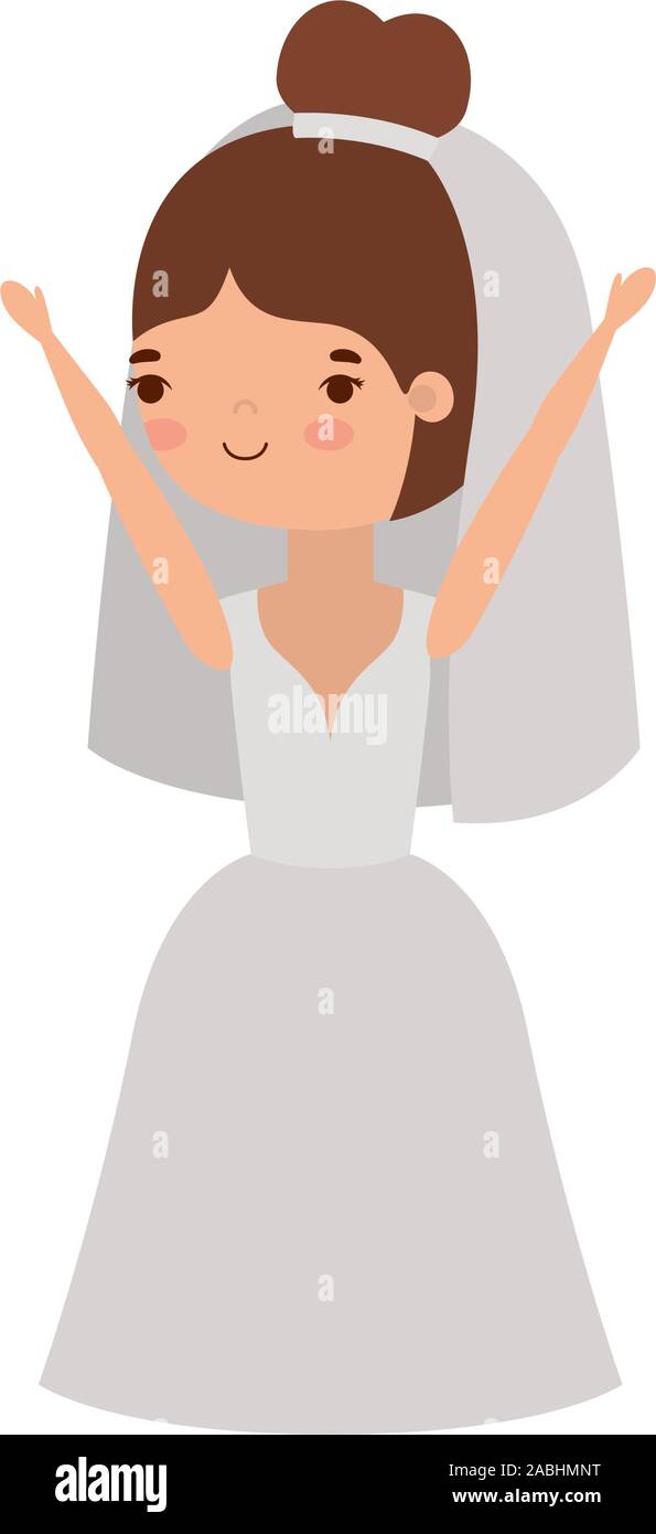 Bride cartoon with wedding dress vector design Stock Vector Image & Art ...