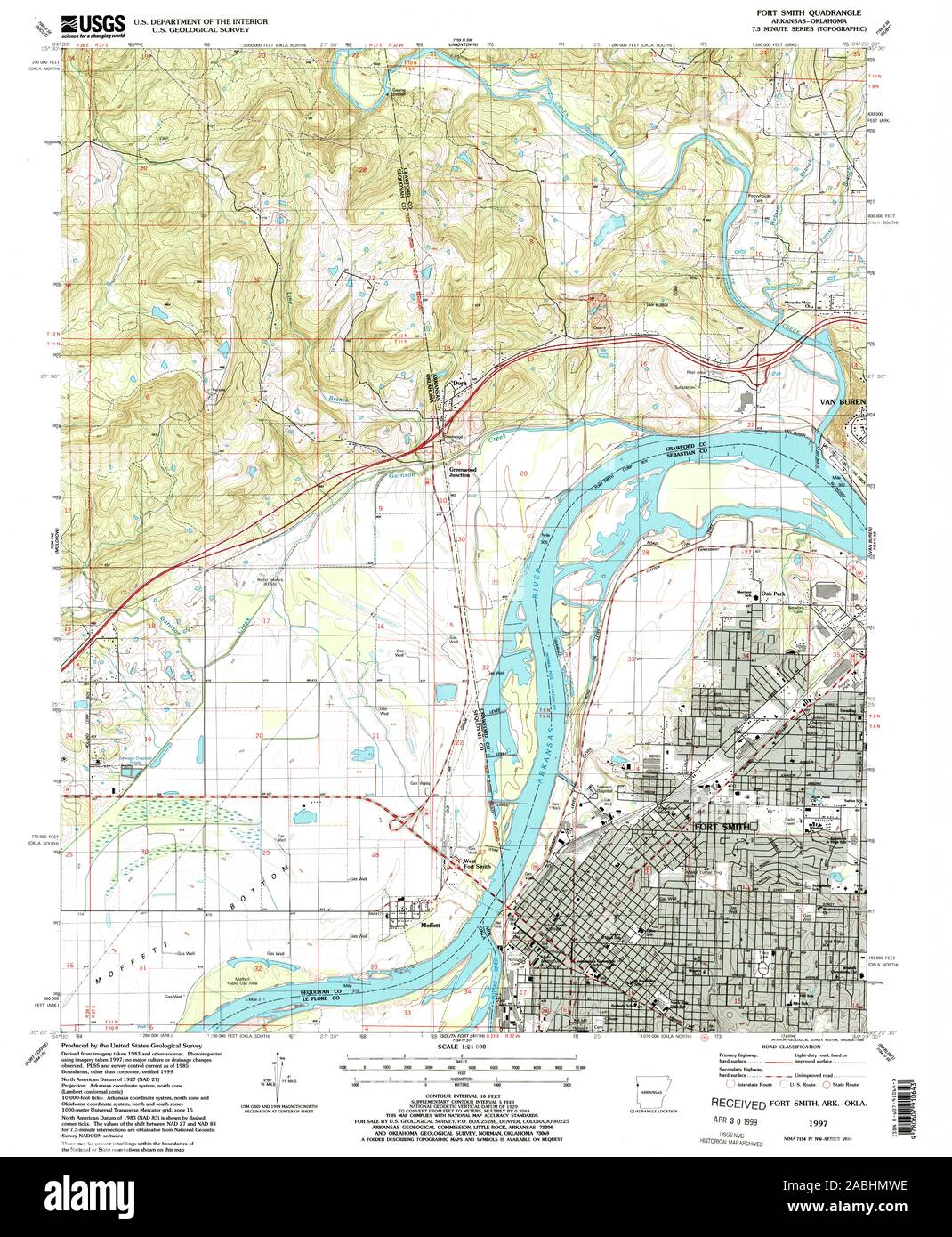 Map of fort smith Cut Out Stock Images & Pictures - Alamy