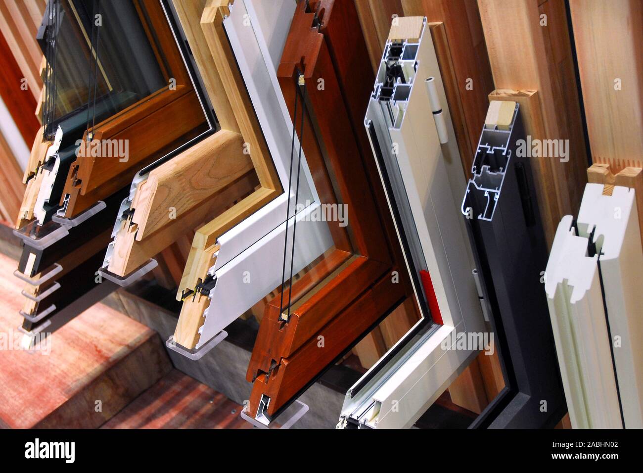 Window frames for thermo-acoustic insulation with double glazing Stock ...