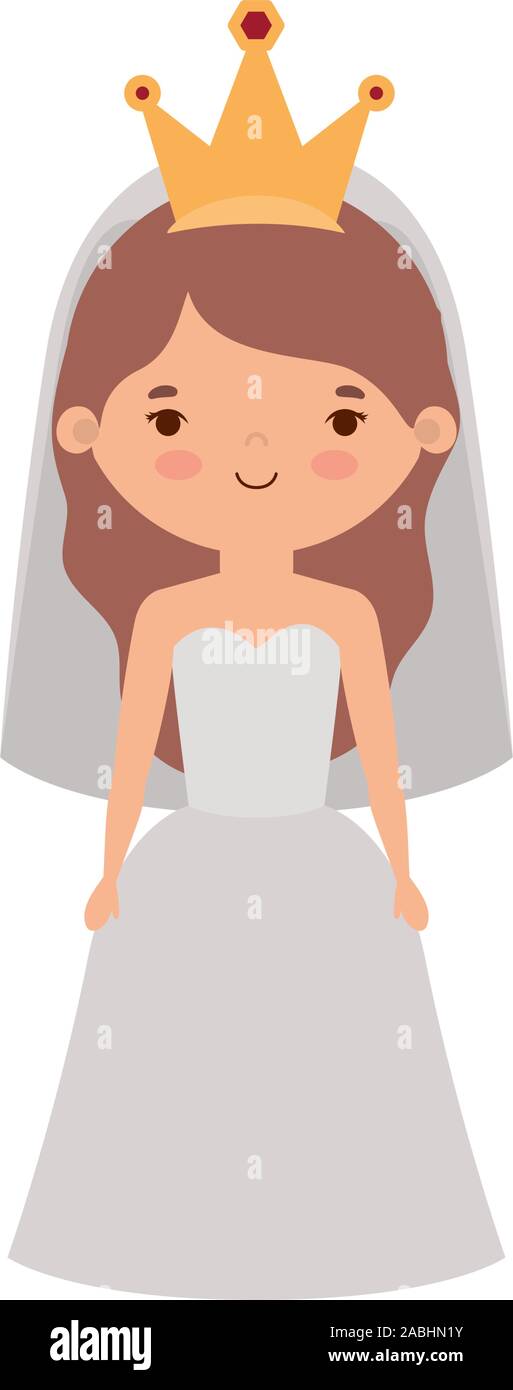 Bride cartoon with wedding dress vector design Stock Vector Image & Art ...