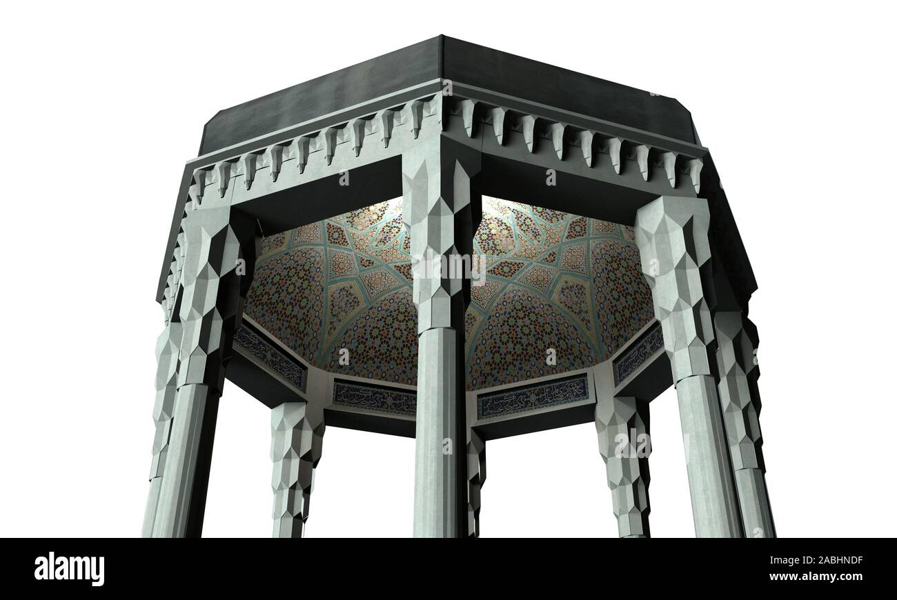 Hafez building persian old memorial landmark grave 3d illustration ...