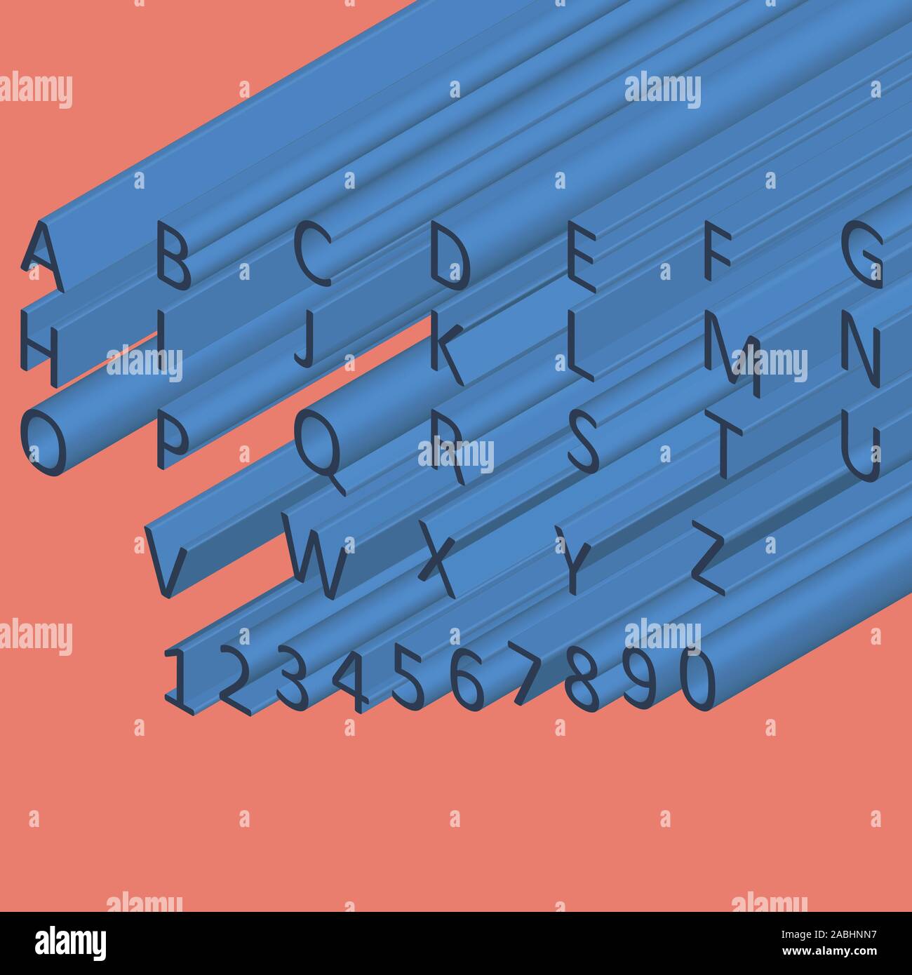 3d isometric letters hi-res stock photography and images - Alamy