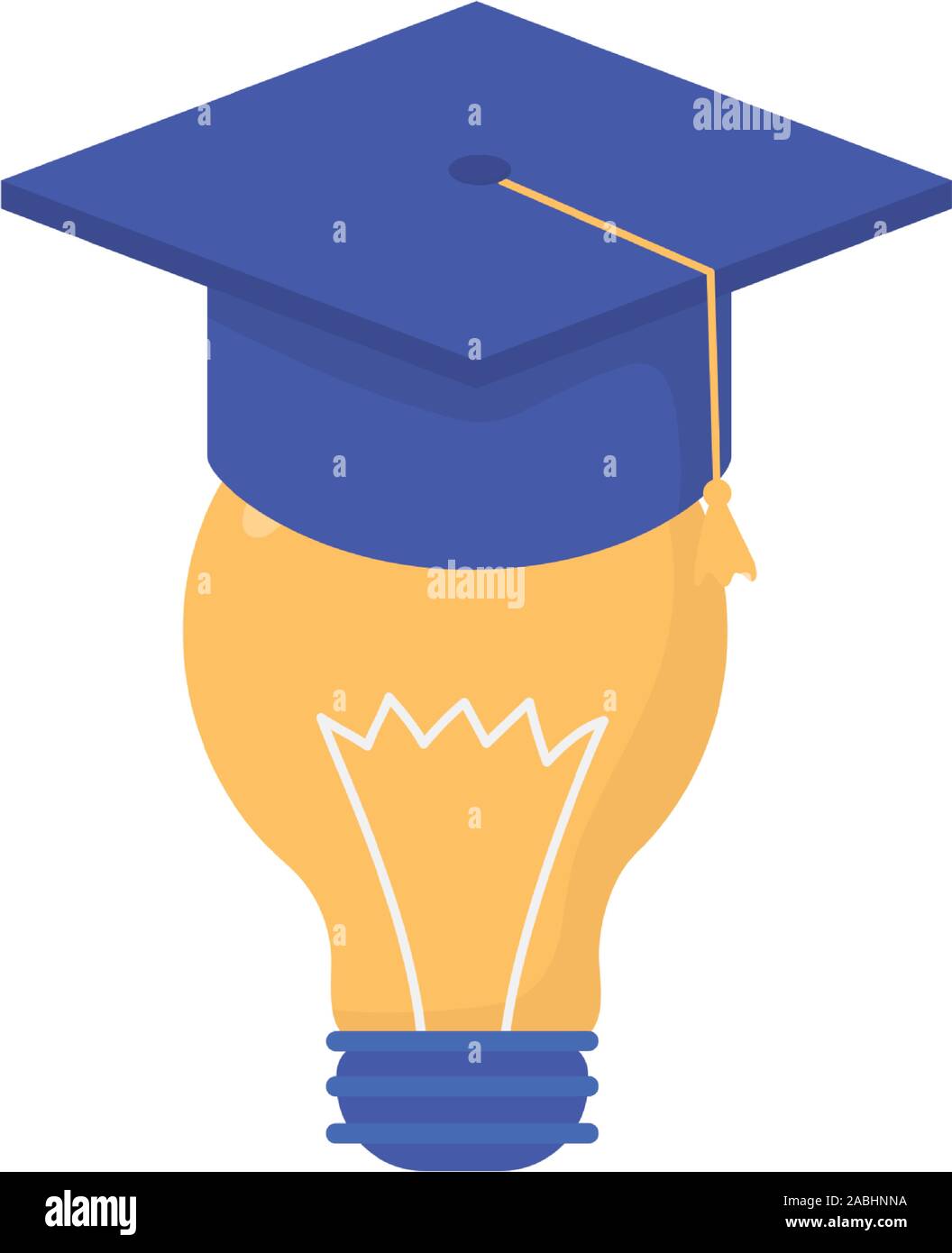 bulb idea graduation hat school learning online vector illustration ...
