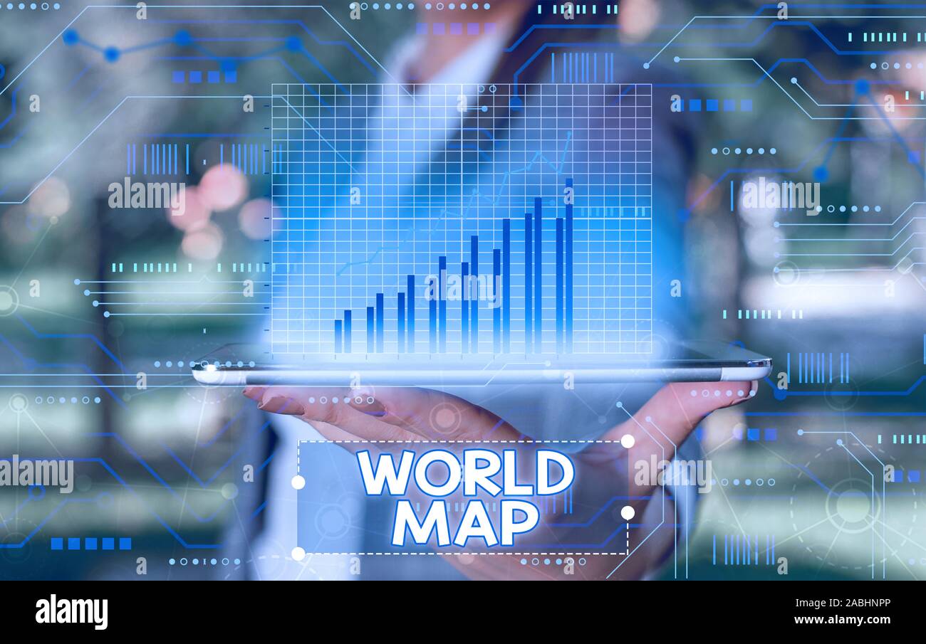 Word writing text World Map. Business photo showcasing a diagrammatic ...