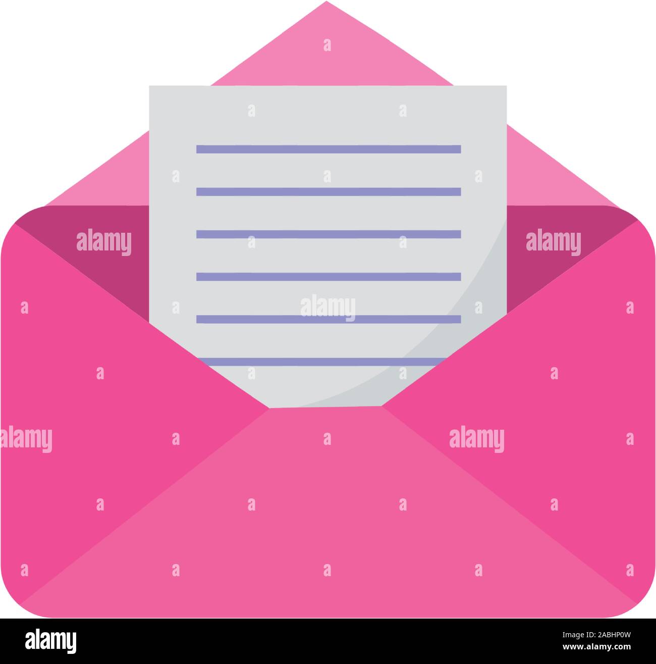 pink open envelope letter message mail icon vector illustration Stock ...