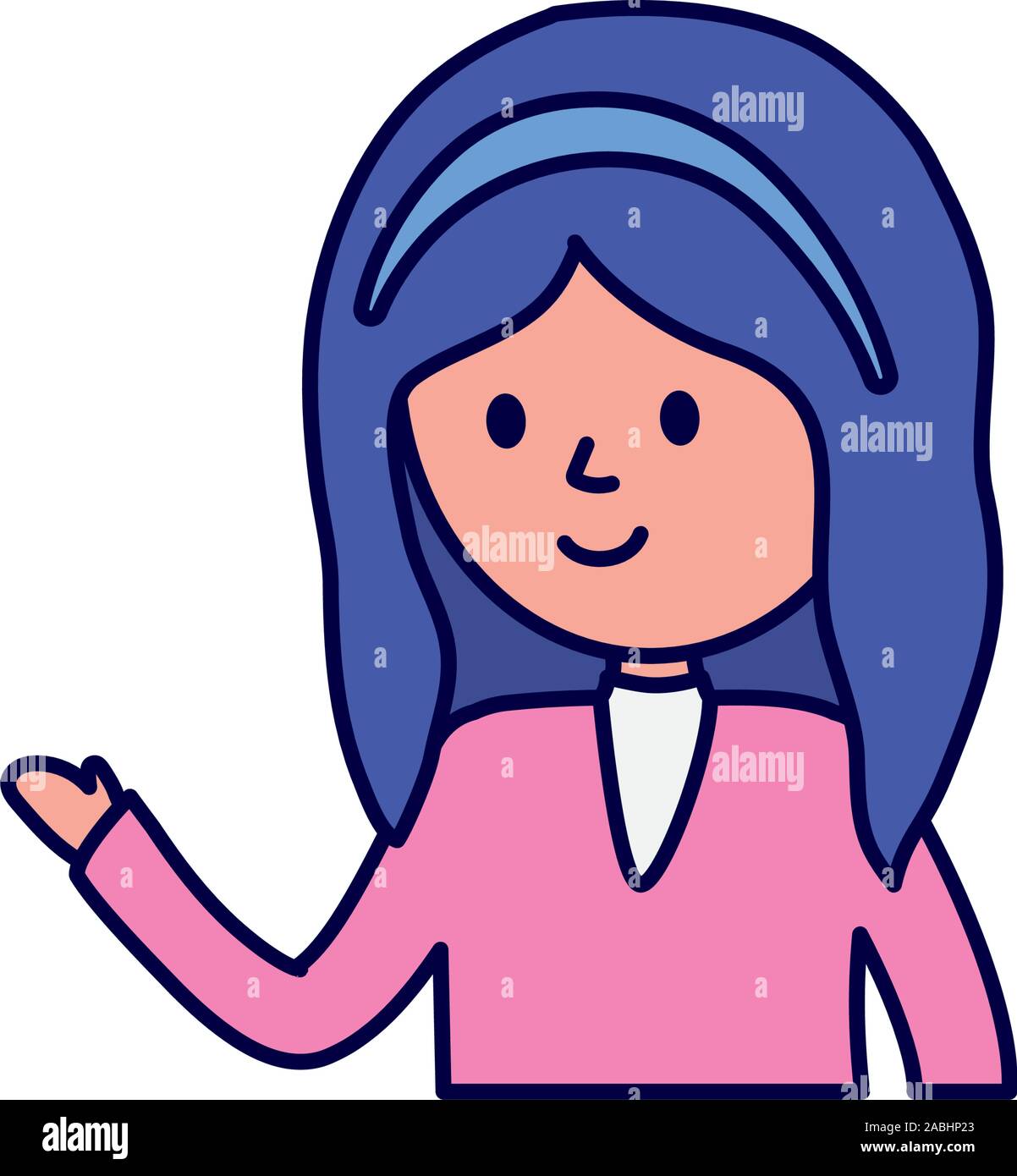 Young Woman Cartoon Character White Background Vector Illustration
