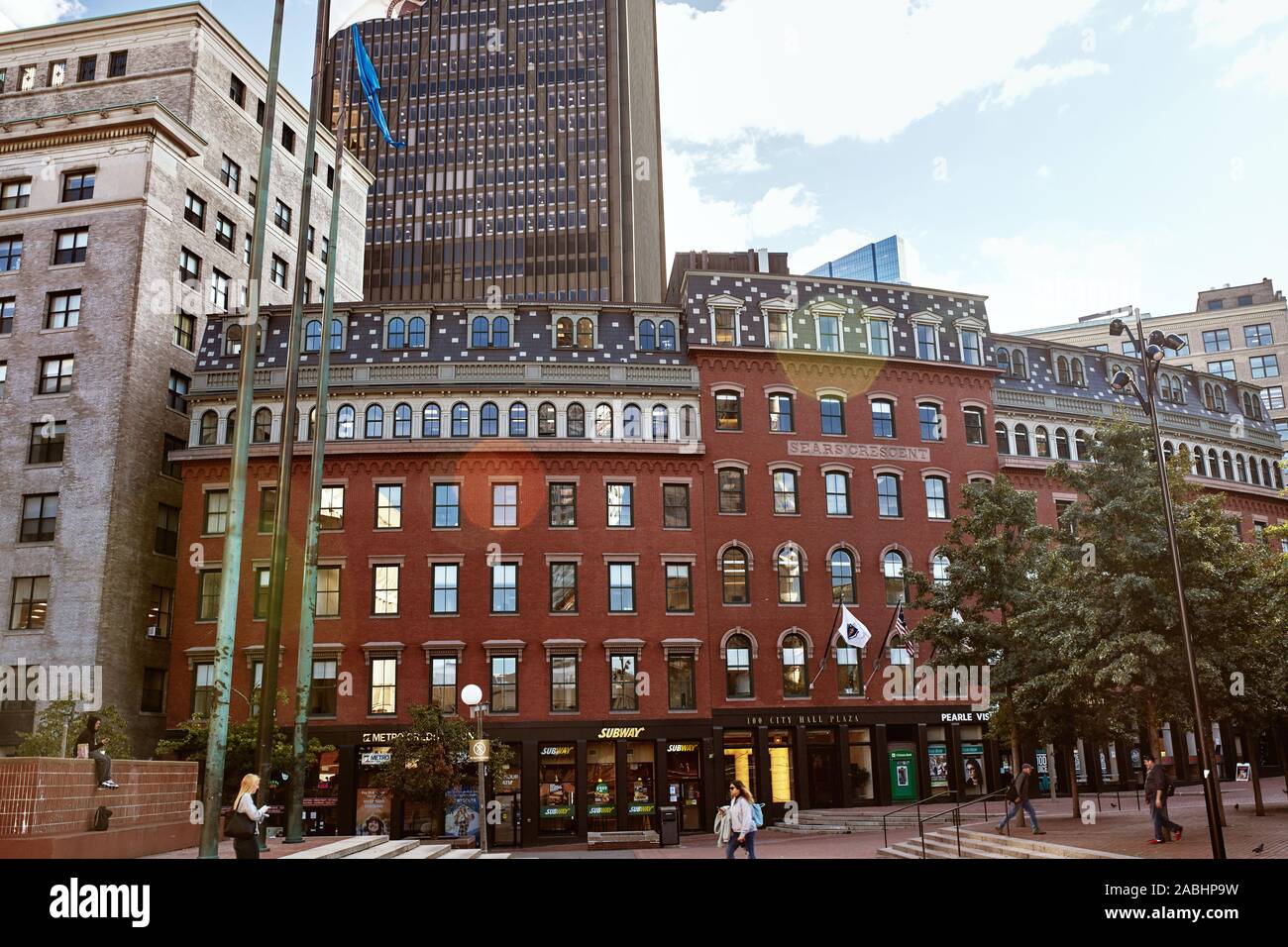 Boston, Massachusetts - October 3rd, 2019: Exterior of skyscraper and ...