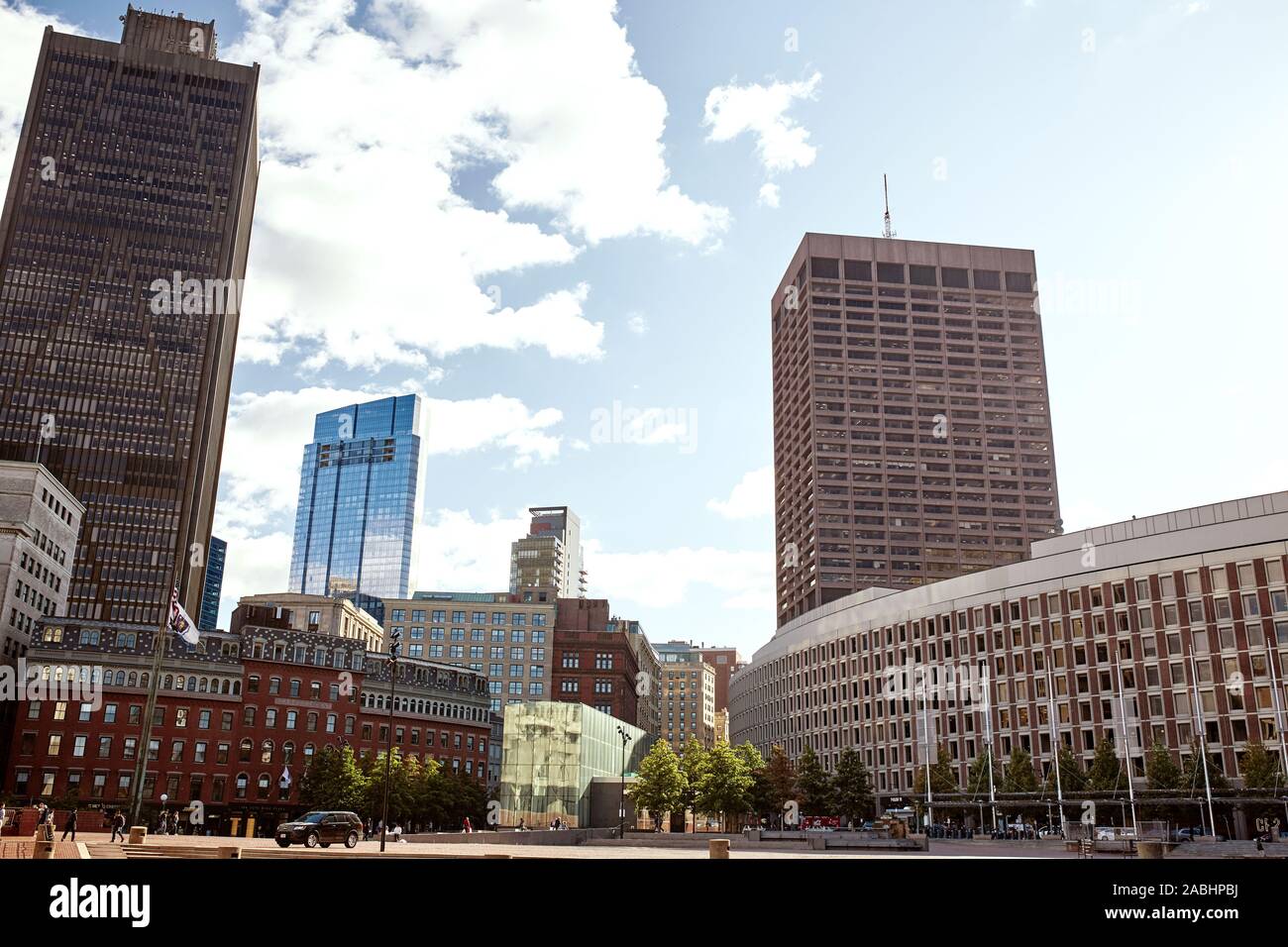 Boston, Massachusetts - October 3rd, 2019: Exterior of skyscraper and ...