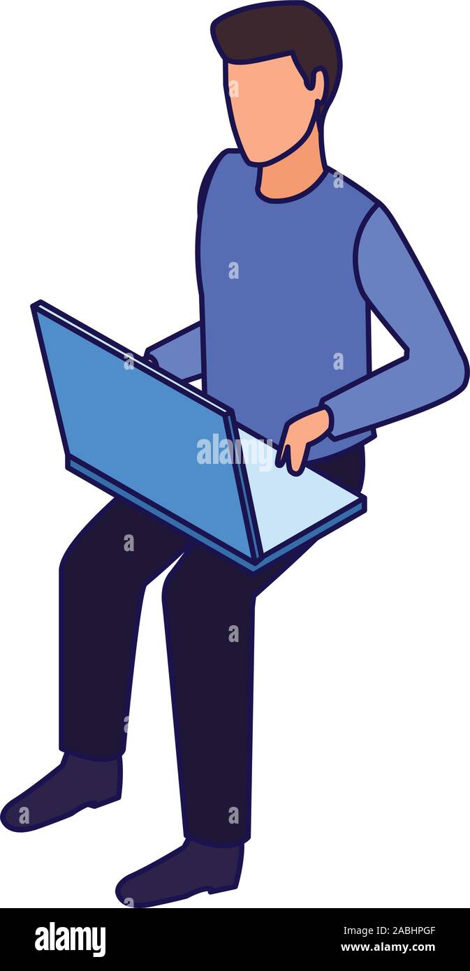 Laptop avatar man male hi-res stock photography and images - Alamy
