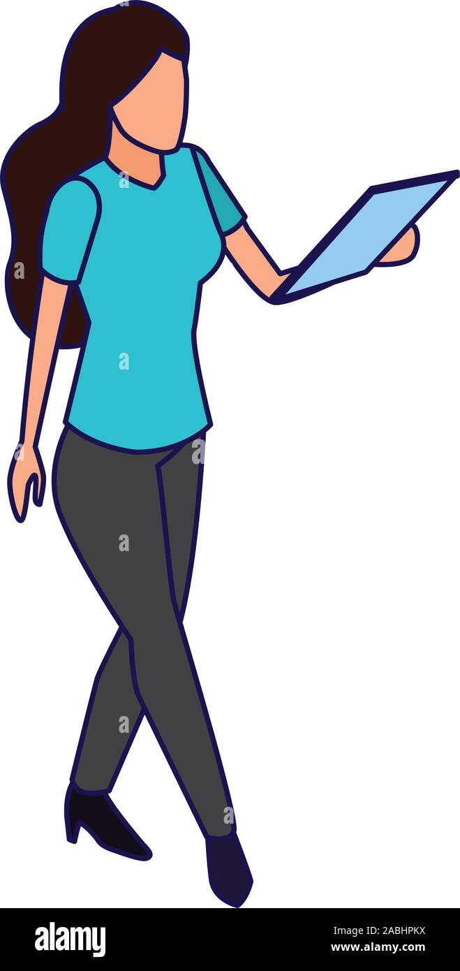 Female student tablet Stock Vector Images - Alamy