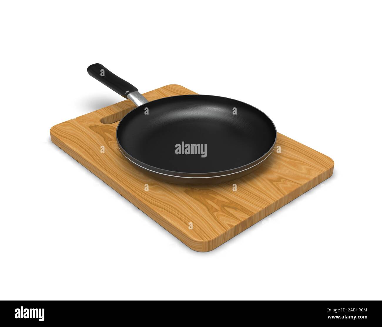 Pan on chopping board Cut Out Stock Images & Pictures - Alamy