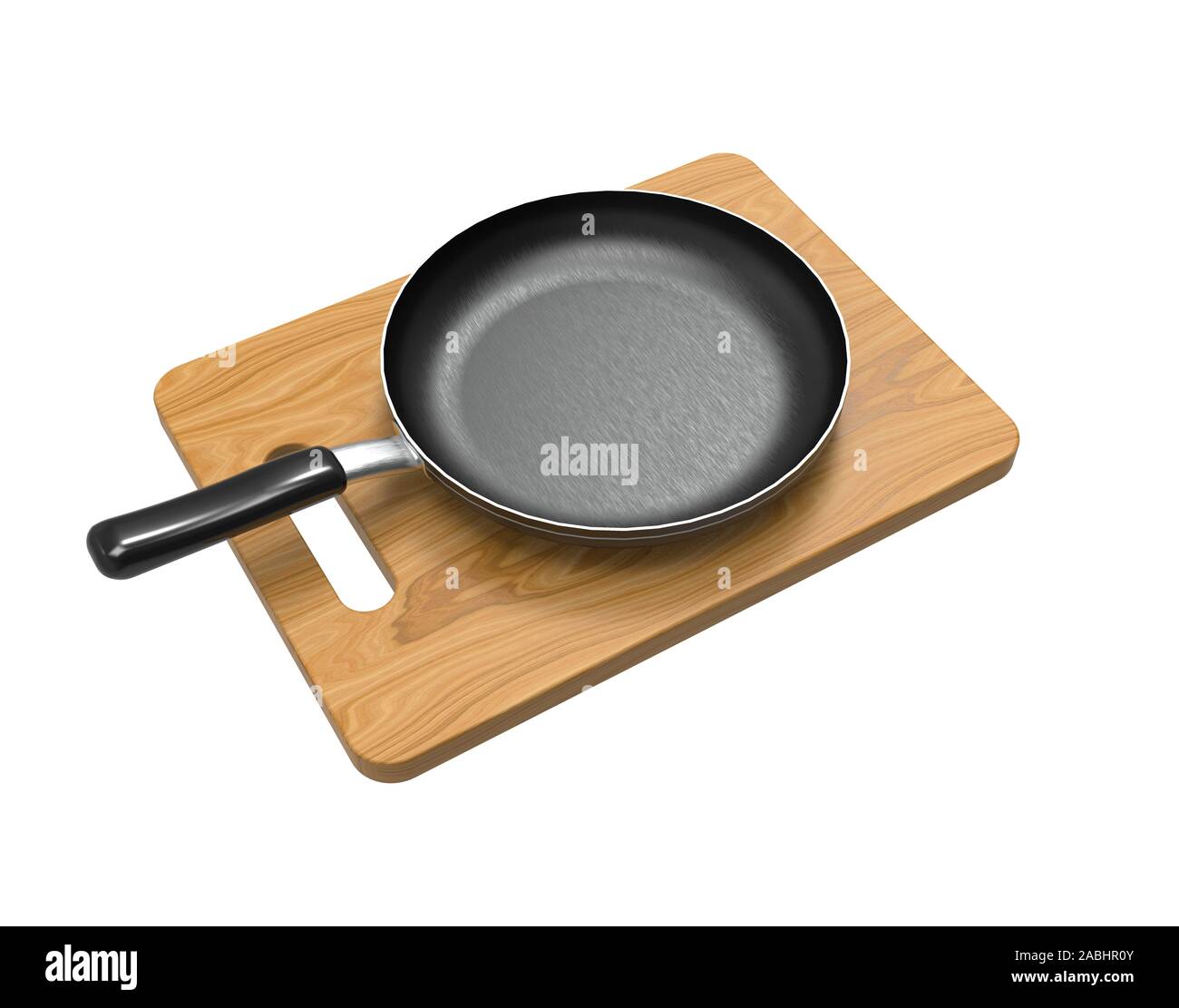 Pan on chopping board Cut Out Stock Images & Pictures - Alamy