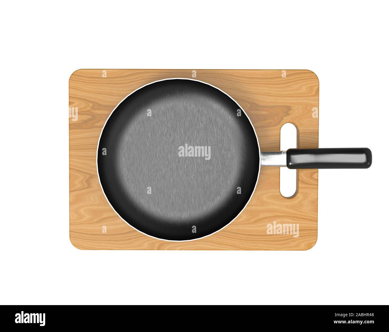 Pan on chopping board Cut Out Stock Images & Pictures - Alamy