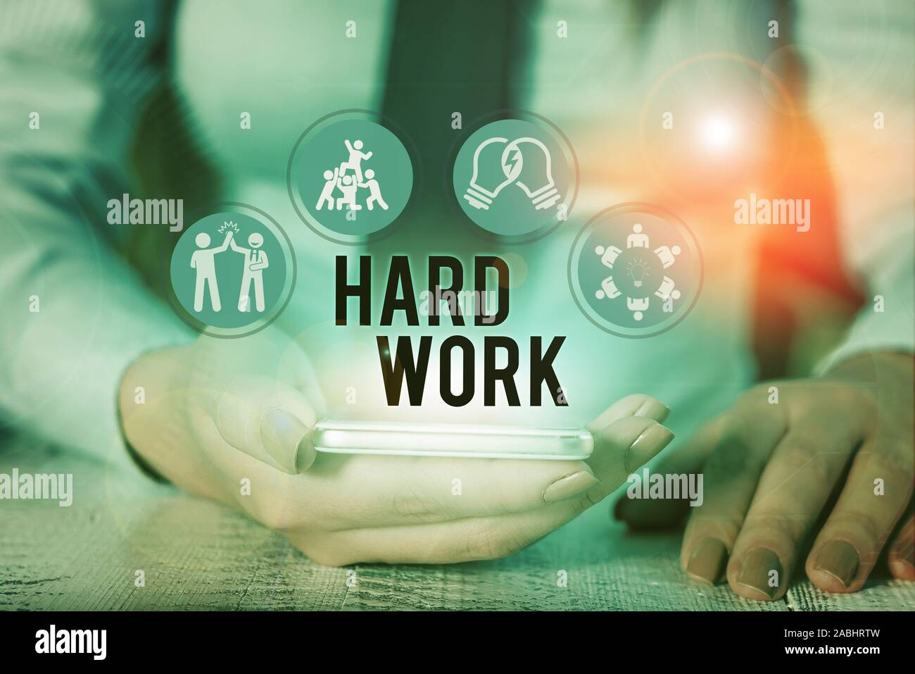 Word writing text Hard Work. Business photo showcasing always putting a ...