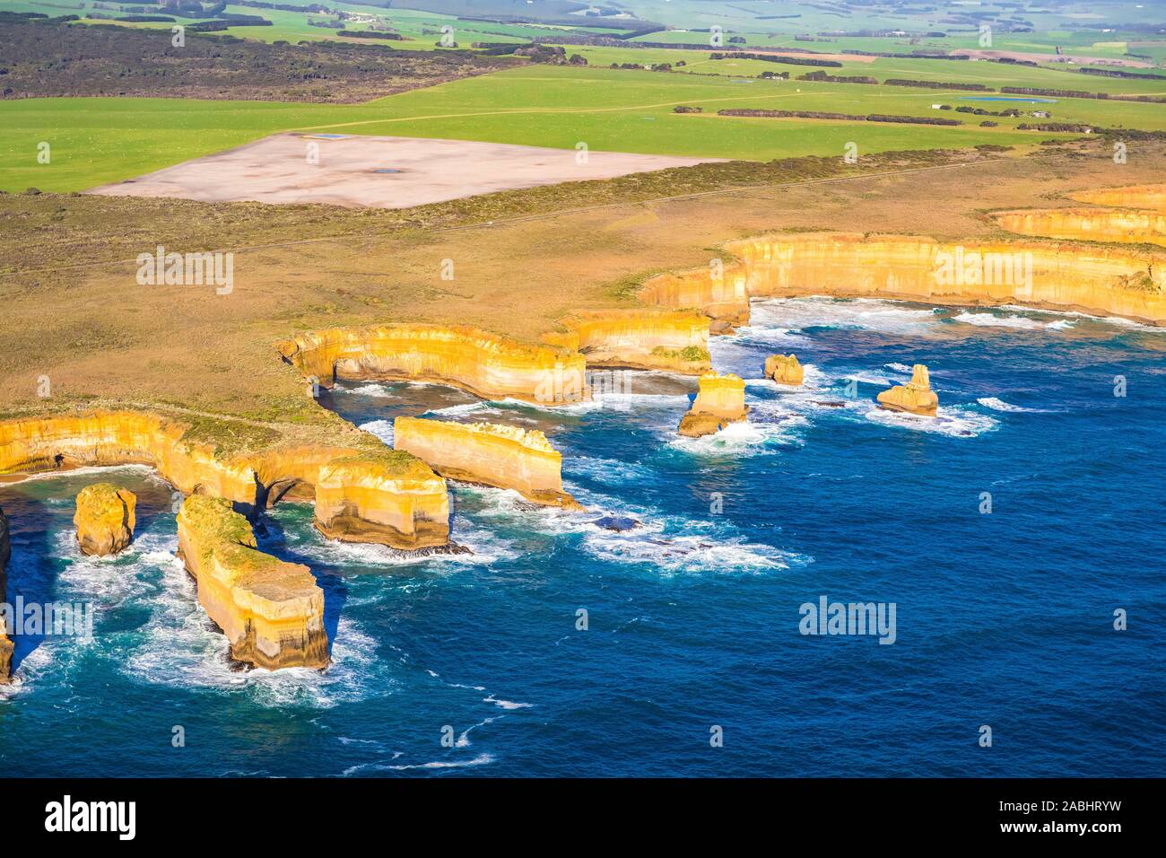 Aerial view of the Razorback and Tom and Eva (Island Archway) within ...