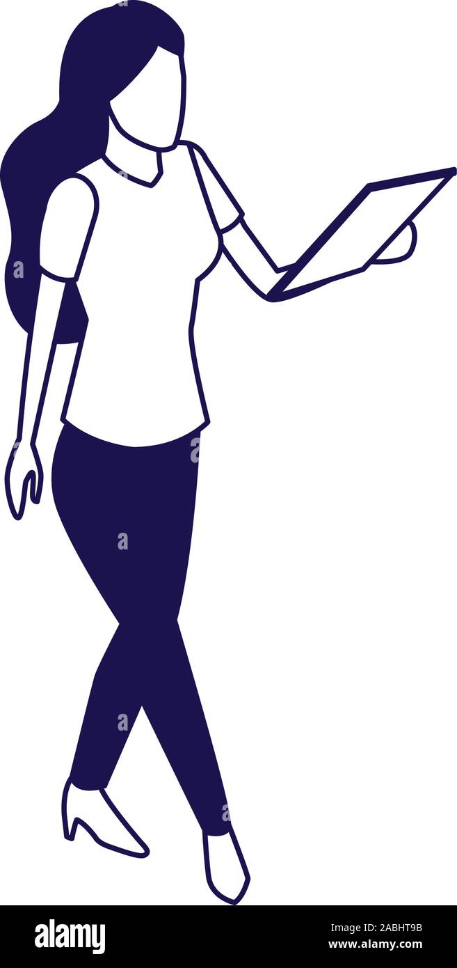 Female student tablet Stock Vector Images - Alamy