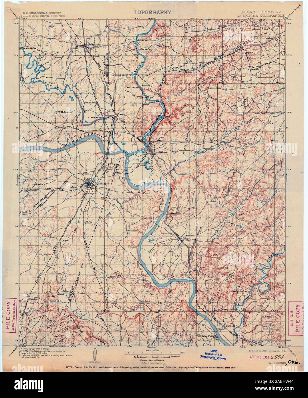 Muskogee map hi-res stock photography and images - Alamy