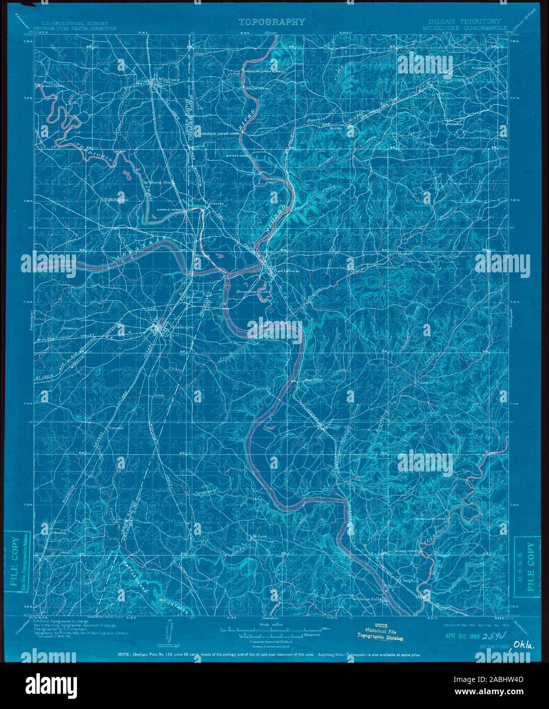 Muskogee map hi-res stock photography and images - Alamy