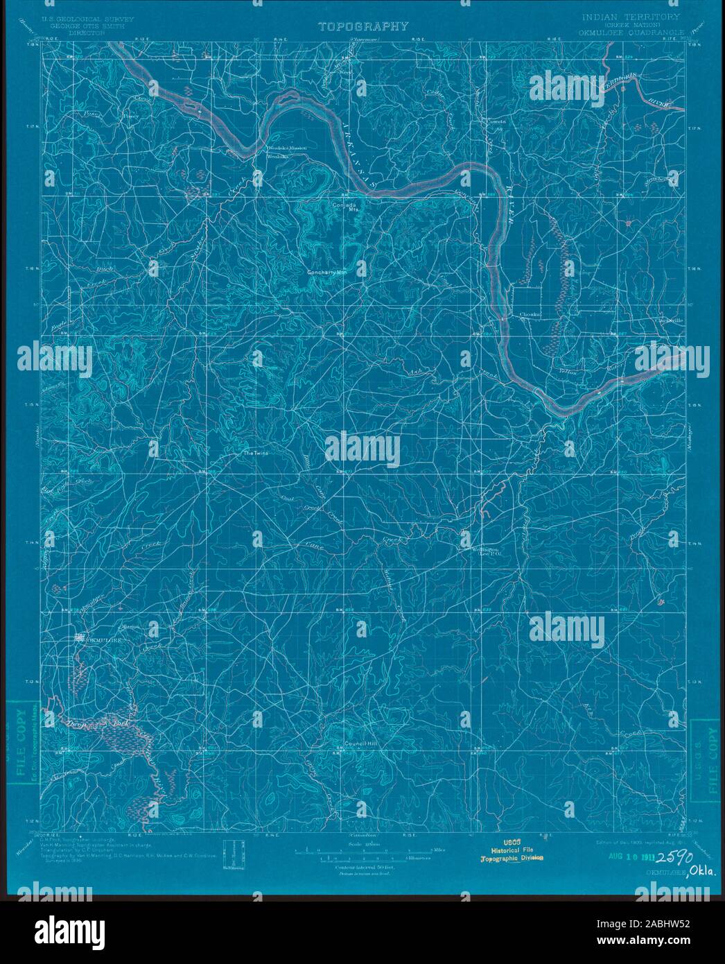 Map of okmulgee oklahoma hi-res stock photography and images - Alamy