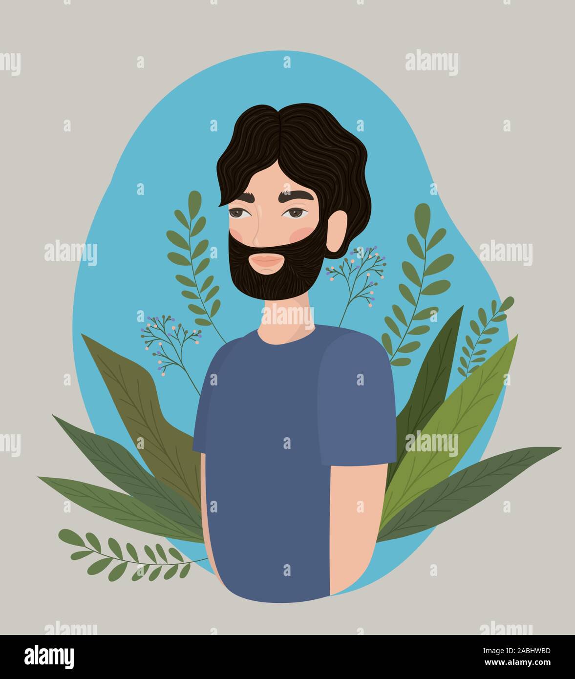 Man with leaves drawing vector design Stock Vector Image & Art - Alamy