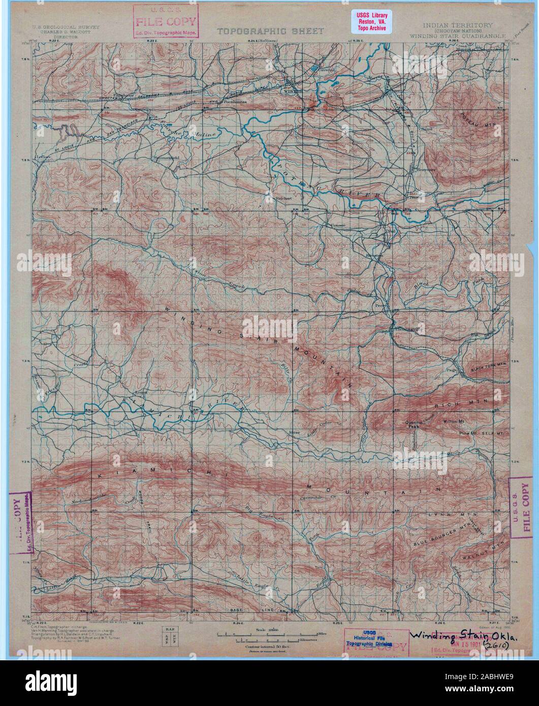 Oklahoma map 1900 hi-res stock photography and images - Alamy