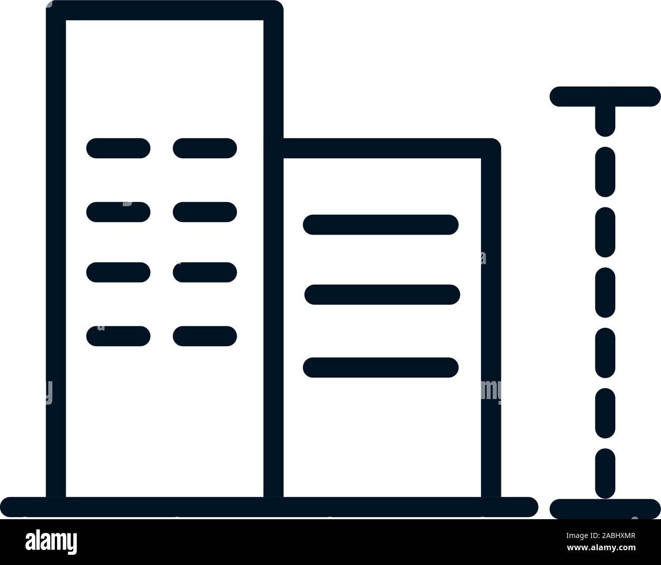 buildings contruction measure architecture icon line style vector ...