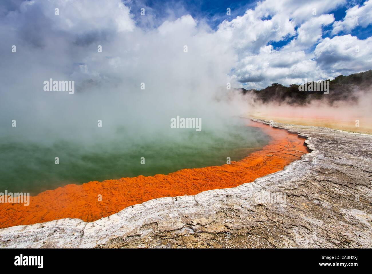 Geothermal Lake Called Champagne Pool at Wai-O-Tapu Geothermal Area ...