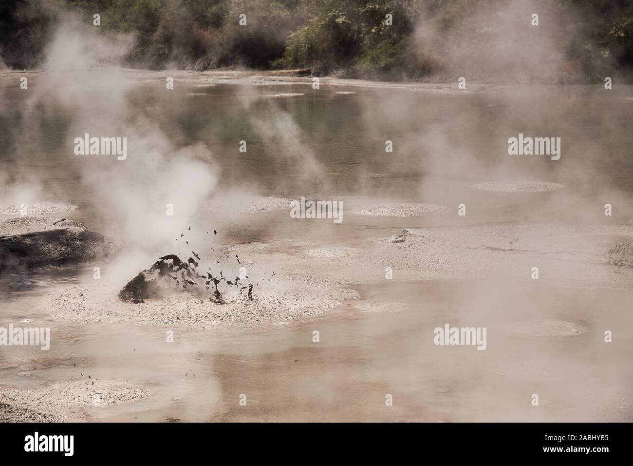 Mud Pool at Wai-O-Tapu Geothermal Area near Rotorua, New Zealand Stock ...