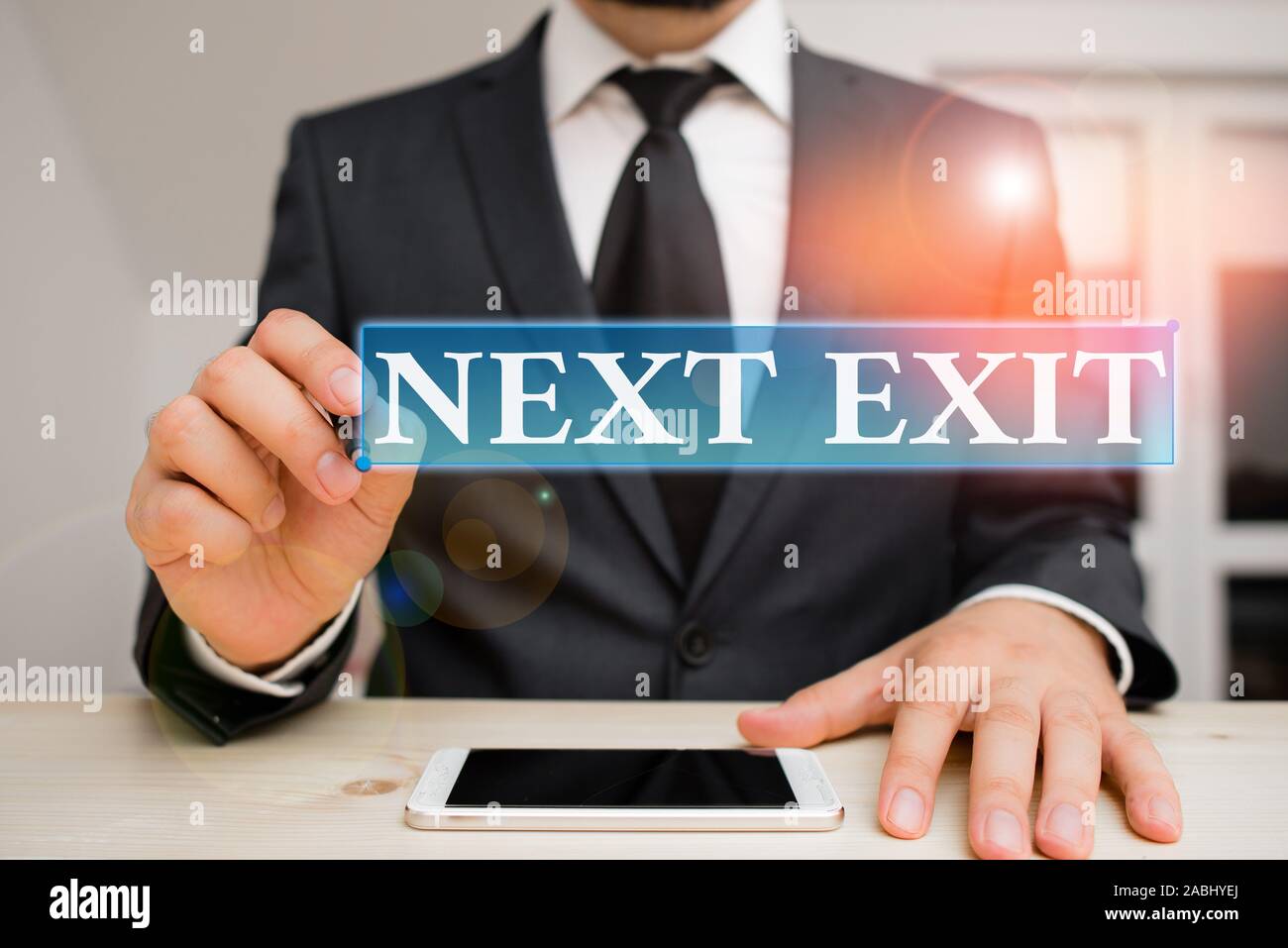 Conceptual hand writing showing Next Exit. Concept meaning the ...