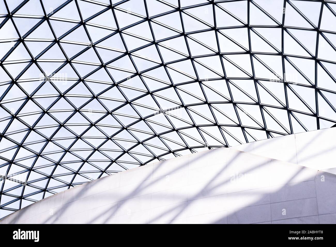 Modern architectural design of glass roof abstract at the british ...