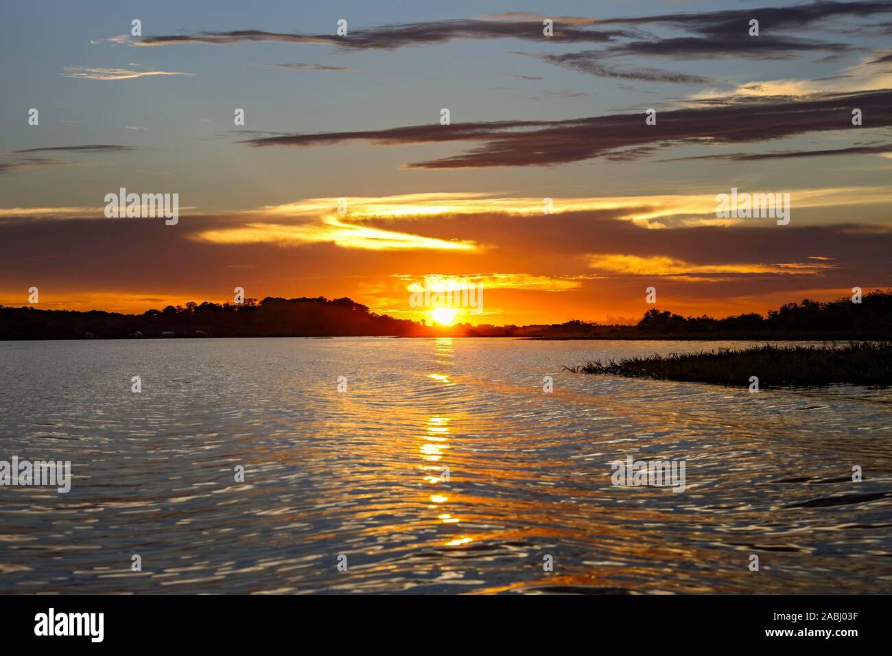 River landscape, sunset over the Amazon, Brazil Stock Photo - Alamy