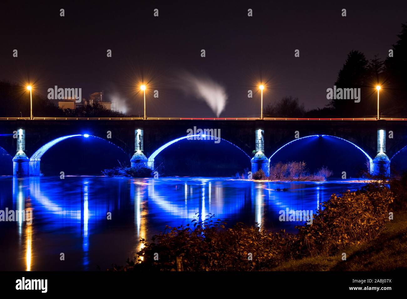 Listowel Bridge at night time Stock Photo - Alamy