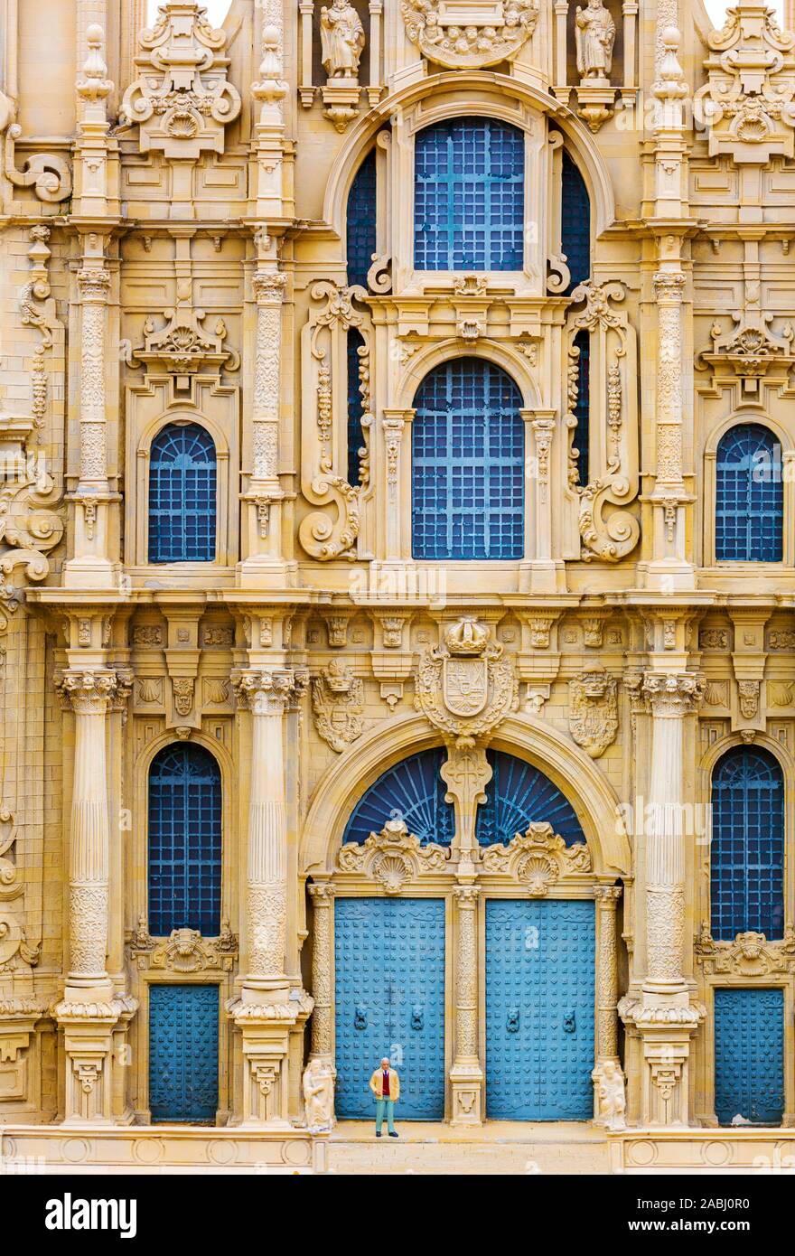 Tourist at the old building, miniature scene Stock Photo - Alamy