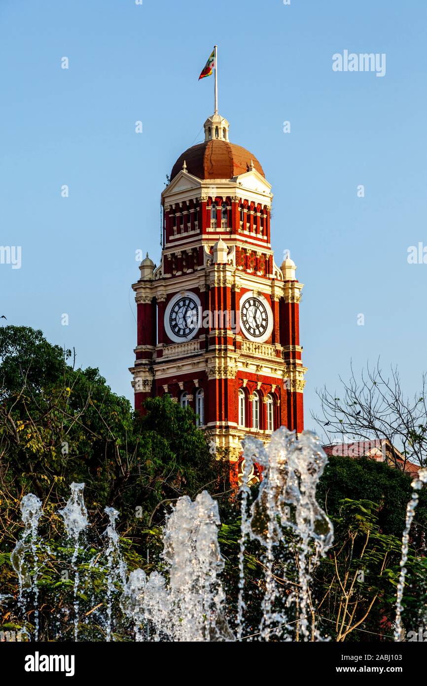 The High Court Building and The Maha Bandula Park, Yangon, Myanmar ...