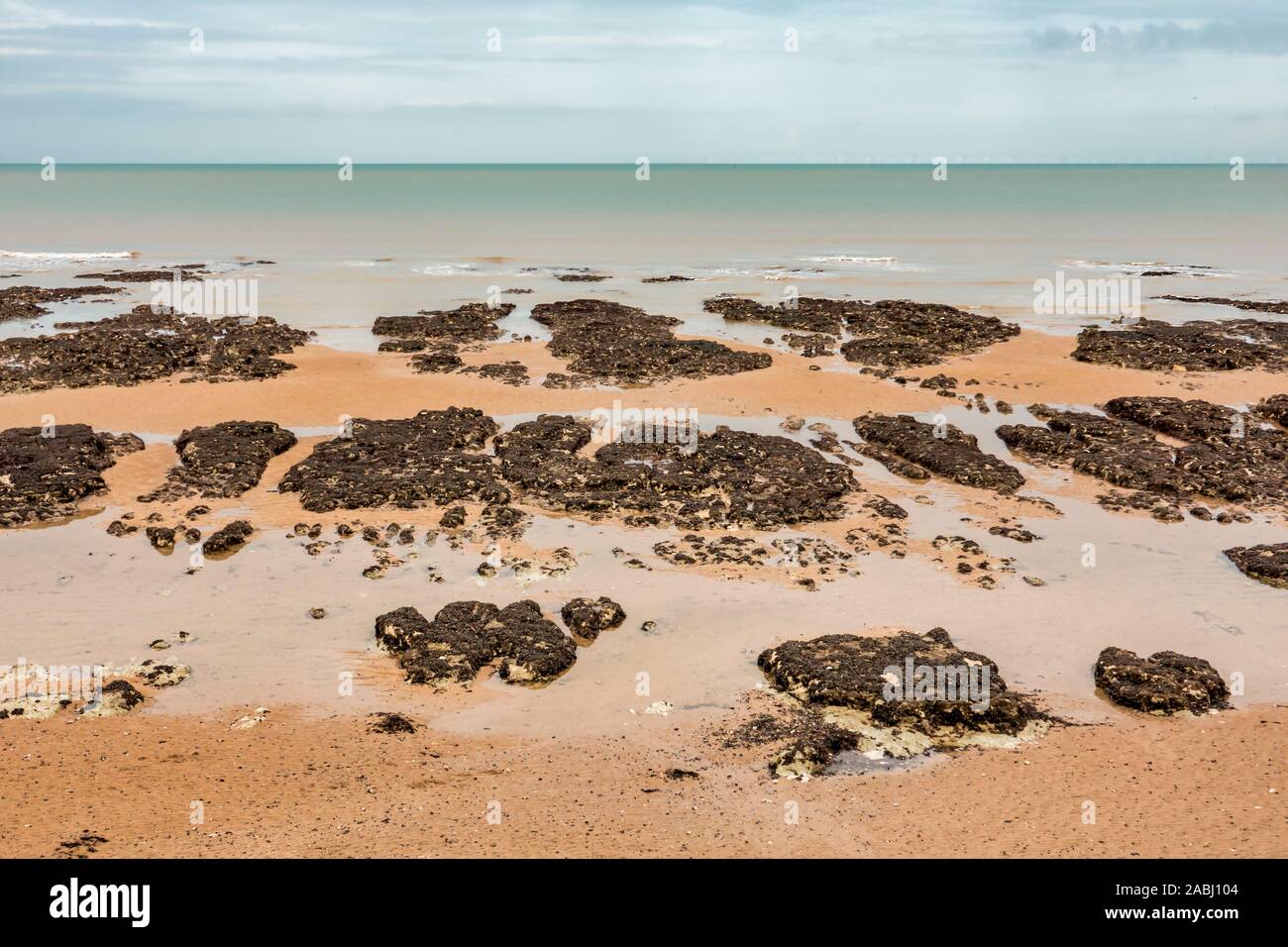 Chalk,Strata,Seabed,Low Tide,Birchington,Kent Coast,England Stock Photo ...