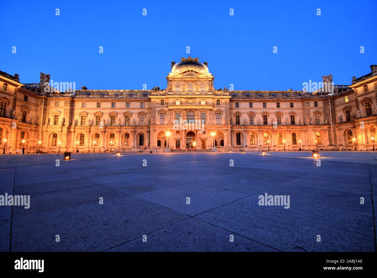 Louvre dusk glass pyramid entrance hi-res stock photography and images ...