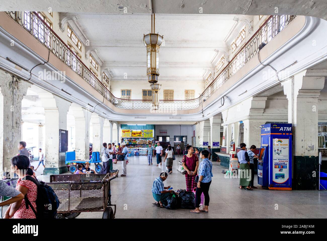 Local People Wait In The Waiting Area, Yangon Railway Station, Yangon ...