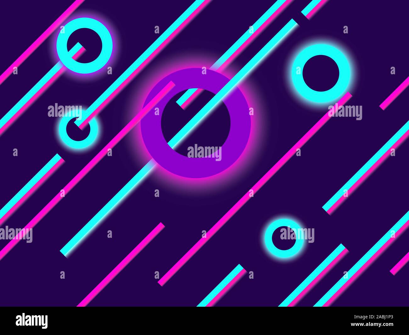 Cyberpunk seamless pattern. Retro futurism of the 80s. Neon round and ...
