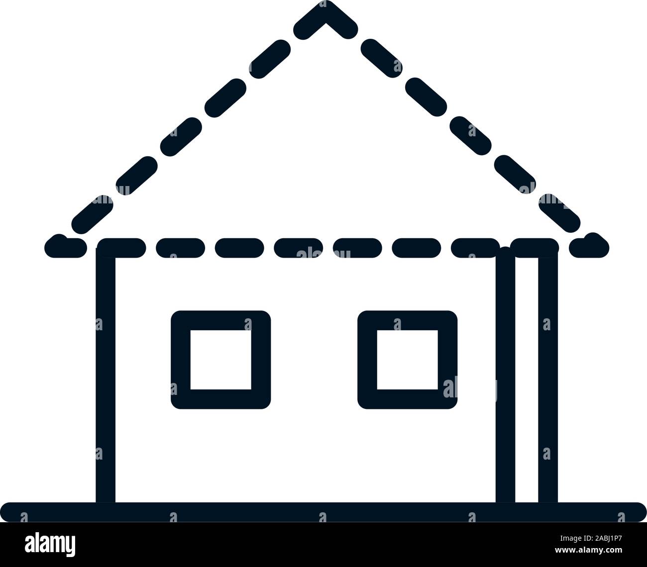 house construction architecture icon line style vector illustration ...