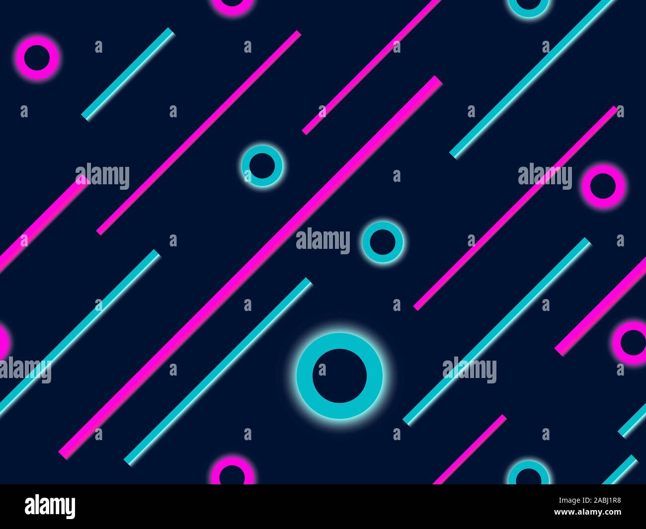 Cyberpunk seamless pattern. Retro futurism of the 80s. Neon round and ...
