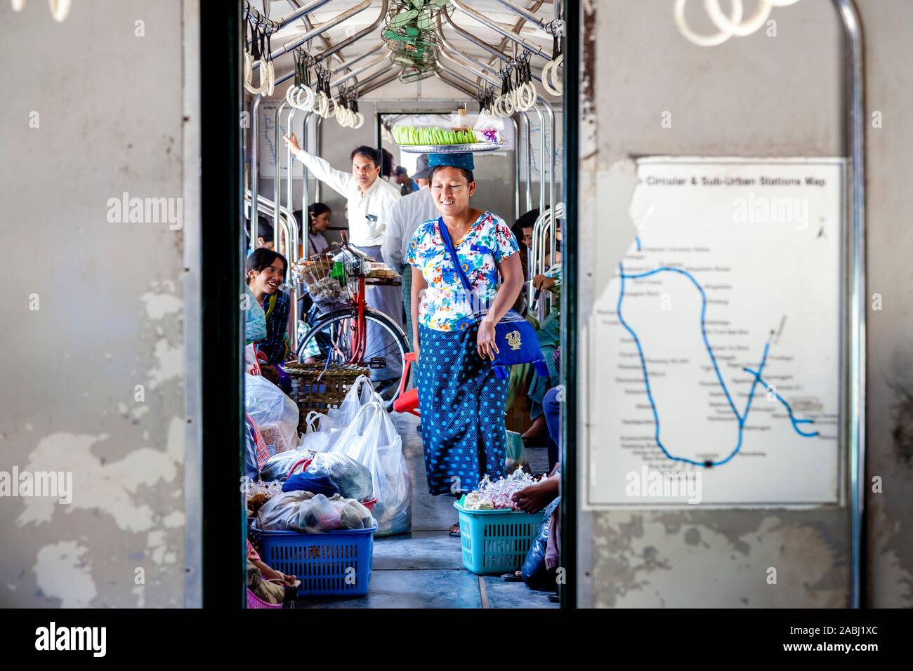 Travelling on yangon railway hi-res stock photography and images - Alamy