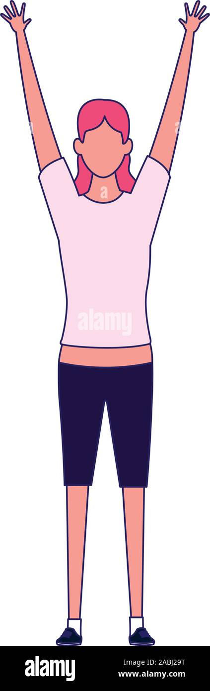woman with arms up icon, flat design Stock Vector Image & Art - Alamy