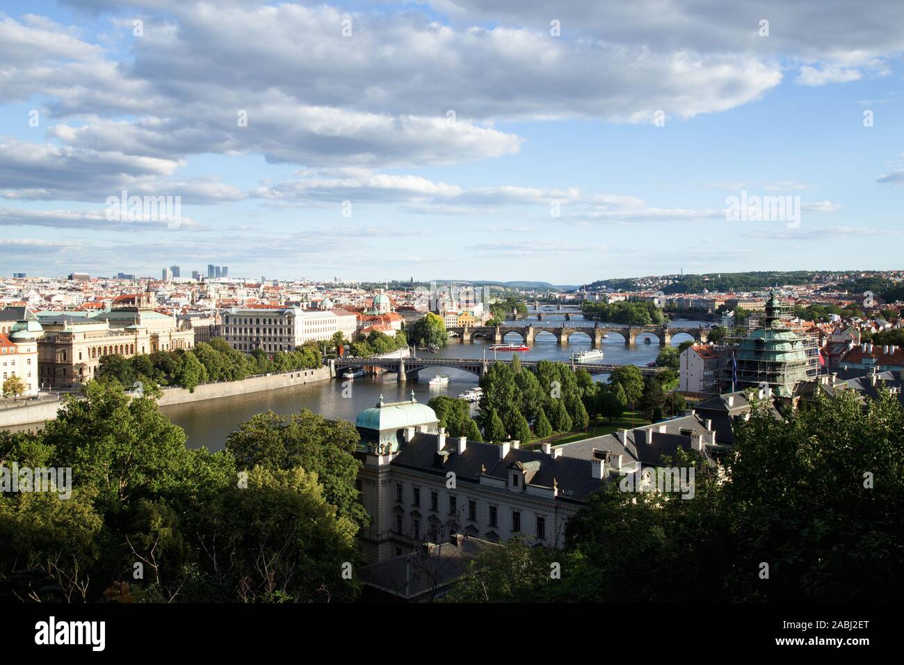 Beautiful panoramic view prague bridges hi-res stock photography and ...