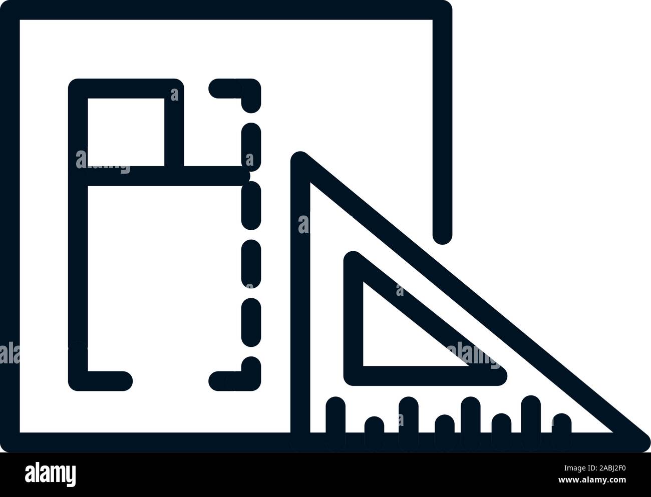 planning triangle ruler architecture icon line style vector ...