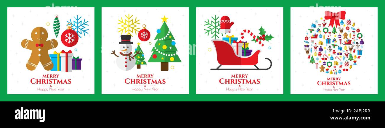 Santa claus, christmas tree, bell, stocking, christmas tree, reindeer ...